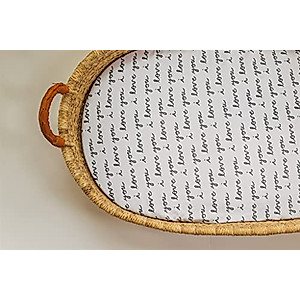 NODNAL CO. Changing Pad Cover - 100% Cotton for Baby Girl/Boy - Gender Neutral Patterns & Colors - Universal Fit Changing Pad Liner for Standard 16" x 32" Baby Changing Table Mats ("I Love You")