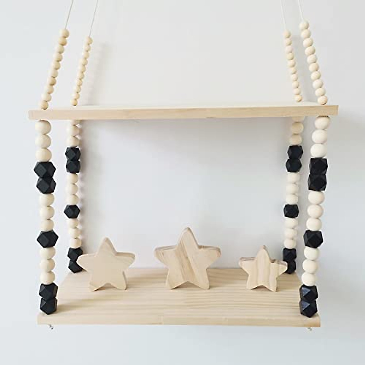 LEAQU Storage Shelf Practical Wall Hanging Organizer Shelf Floating Board Decor Simple Installation No Rough Edge Black