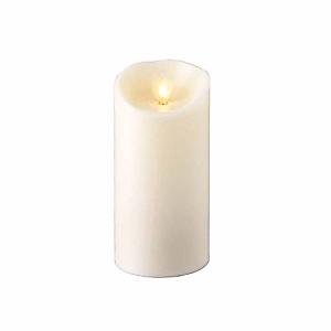 Raz Imports 3"X6" Moving Flame Ivory Pillar Candle - Elegant Flameless Lighting Accent and Decorative Light Source - Flickering Scented Candles for Entryway, Garden, Patio, Bathroom and Living Room