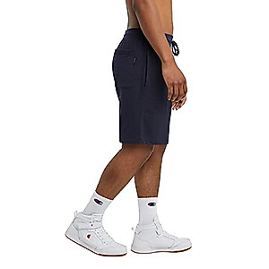 Champion Men's Jersey Gym, 100% Cotton Athletic, Sports Shorts, 7" & 9", Navy Script & Taglet, X-Large