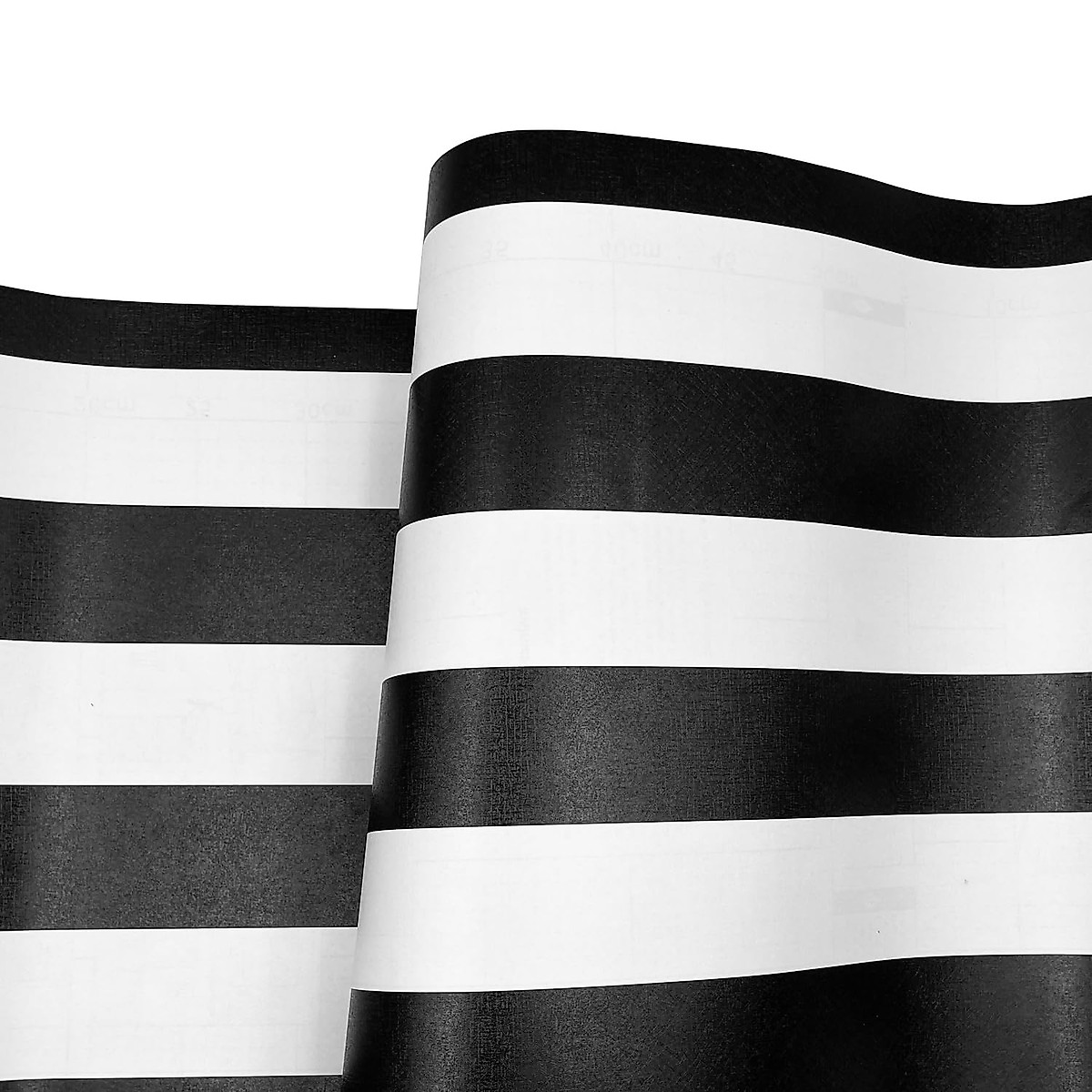 SimpleLife4U Black and White Stripe Self-Adhesive Shelf Liner Contact Paper 17.7 Inch By 9.8 Feet