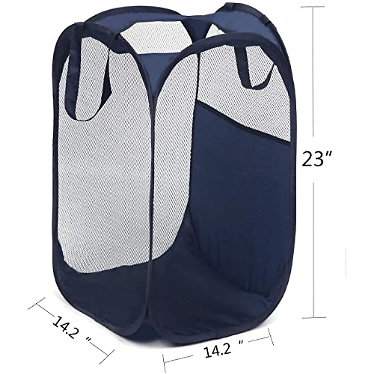 BENJUNC 2 Laundry Baskets, pop-up Laundry Baskets, Foldable mesh Laundry Baskets (Each with 2 Reinforced Handles), Blue ……