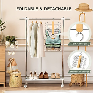 Tank Top Hangers, HOMEBROS 360° Swivel Wooden Bra Organizer Space Saving Detachable Lingerie Hangers Closet Organizer for Tank Tops Bras Camisoles Scarves Ties Belts - 4 Packs