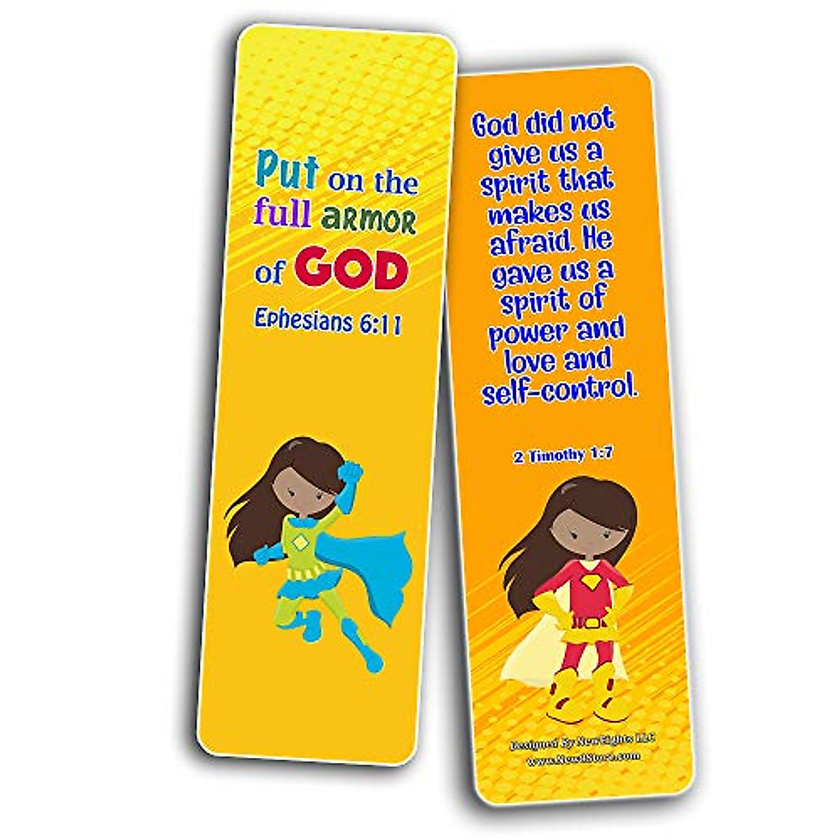 Religious Bookmarks for Kids - Super Hero (12 Pack) - Collection of Bible Verses for Kids - Stocking Stuffers Devotional Bible Study - Church Ministry Supplies Teacher Classroom Incentive Gifts