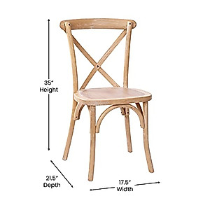 EMMA + OLIVER 2-Pack Driftwood X-Back Chair