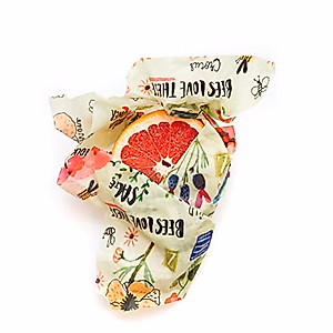 Z Wraps - Reusable Beeswax Food Wraps - Assorted 3-Pack (S, M, L) - Made in USA with 100-Precent Cotton, Organic Beeswax and Jojoba Oil - Bees Love These