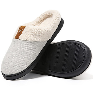 PLMOKN Slippers for Women Indoor Outdoor Like Wool Shoes With Memory Foam Ladies Fuzzy House Bedroom Pantuflas Para Mujer,44/45, Xt-beige, 13-14 Women/11-12 Men