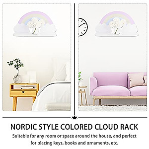 Hemoton Pink Cloud Shelf Wall Storage Shelves Wood Floating Shelves Wall Mounted Cloud Shelf for Kids Bedroom Living Room Bathroom Kitchen Office Decor