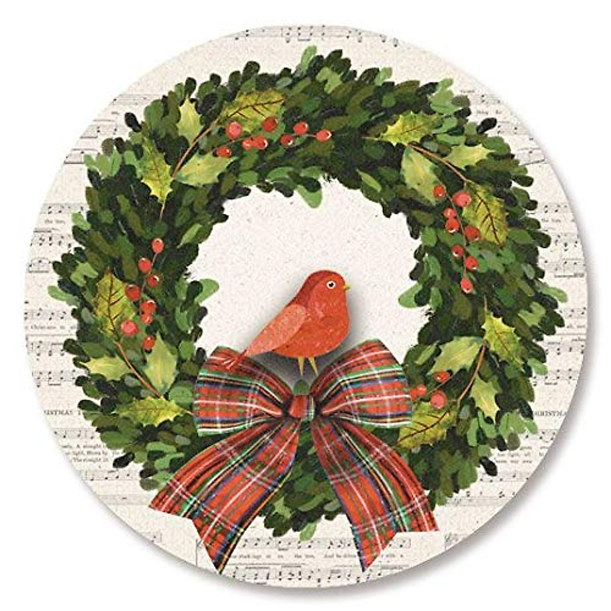 Merry Wreath Christmas Envelope Seals - Set of 72 Holoiday Envelope Stickers