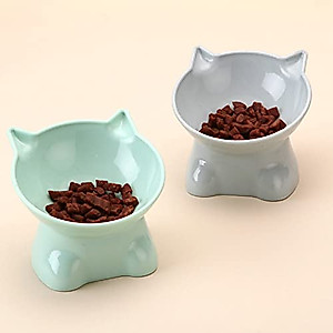 Pet Bowl Large Capacity Oblique Mouth Cute Cat Shape Cat Dog Food Dispenser Pet Feeder Pet Supplies Pet Bowl