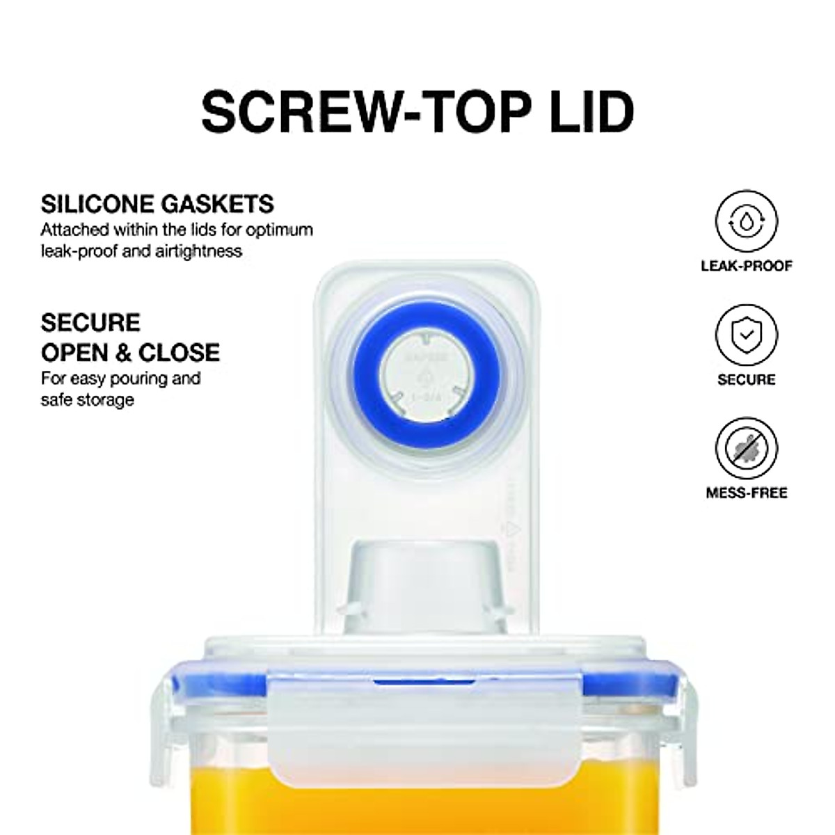 LocknLock Aqua Fridge Door Water Jug with Handle BPA Free Plastic Pitcher with Screw Top Lid Perfect for Making Teas and Juices, 1 Gallon, Clear