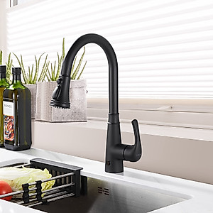 Touchless Kitchen Faucet Cobbe Pull Down Kitchen Sink Faucet with Sprayer, Motion Sensor Black