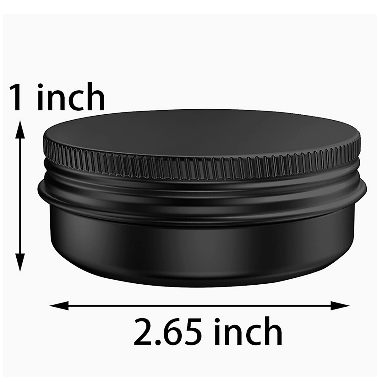 20 Pcs 2 Ounce Aluminum Tin Jars Containers Leak Proof Cosmetic Tin Jars Containers Round Screw Lids for Cosmetic, Salves, Balms, Lip Balm or Others, 60mL Black