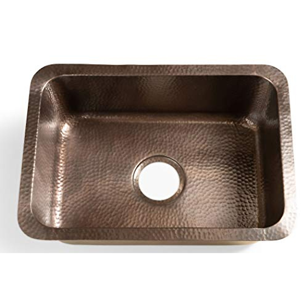 Monarch Abode 17098 Pure Copper Hand Hammered Milan Single Bowl Kitchen Sink (21 inches)