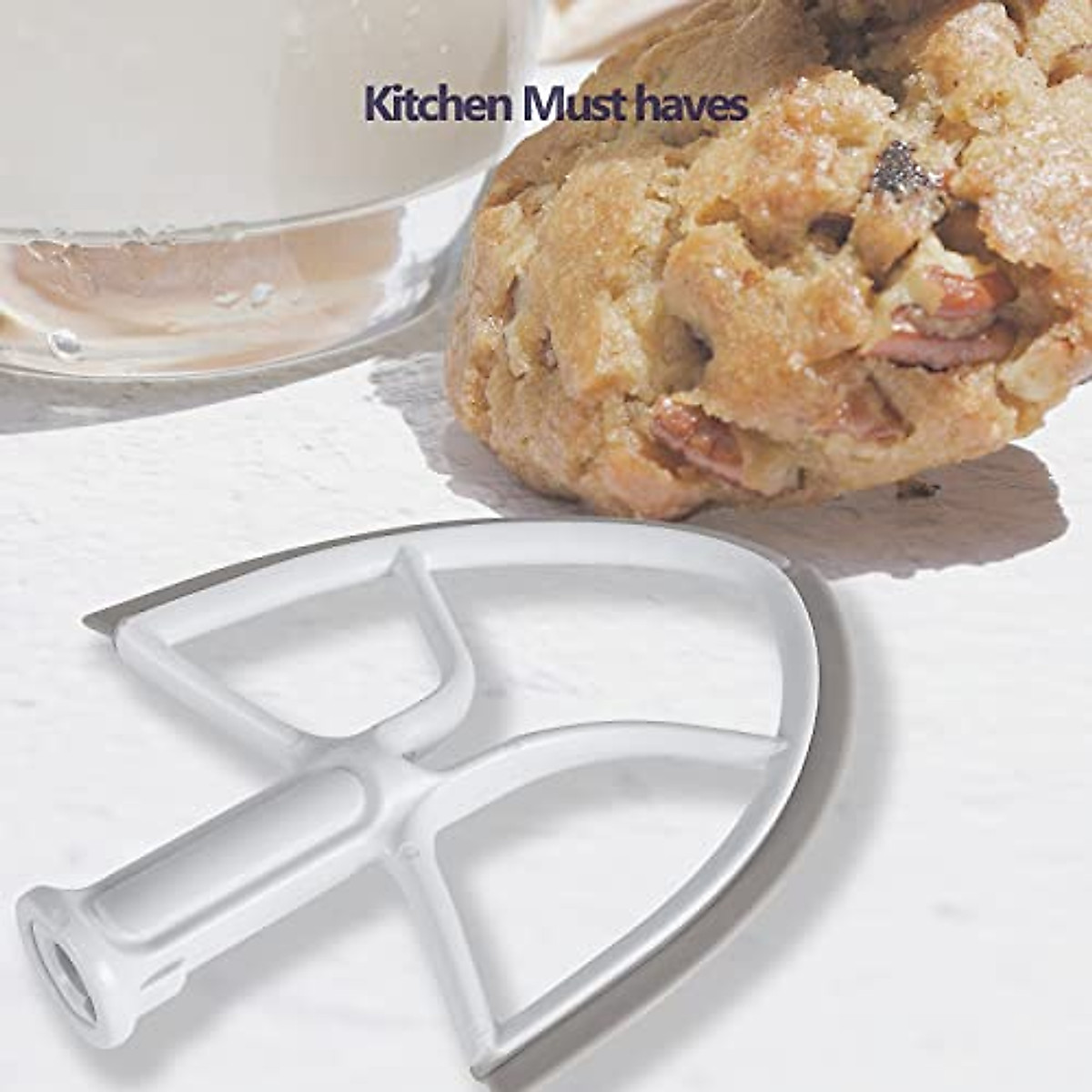 5QT Flex Edge Beater for KitchenAid Bowl-Lift Stand Mixer,5 Quart Flat Beater Paddle Replacement Asseccories Attachments with Flexible Silicone Edge Bowl Scraper