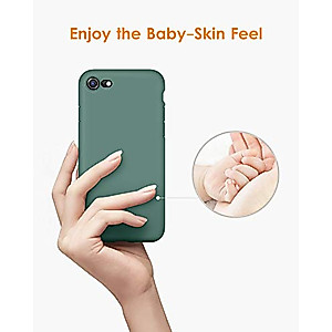 DTTO for iPhone SE Case 2020/2022, iPhone 7 8 Silicone Phone Case, [Romance Series] Shockproof Phone Case with Honeycomb Grid Cushion for Apple iPhone 7/8/SE 2020/2022, 4.7 inch, Midnight Green