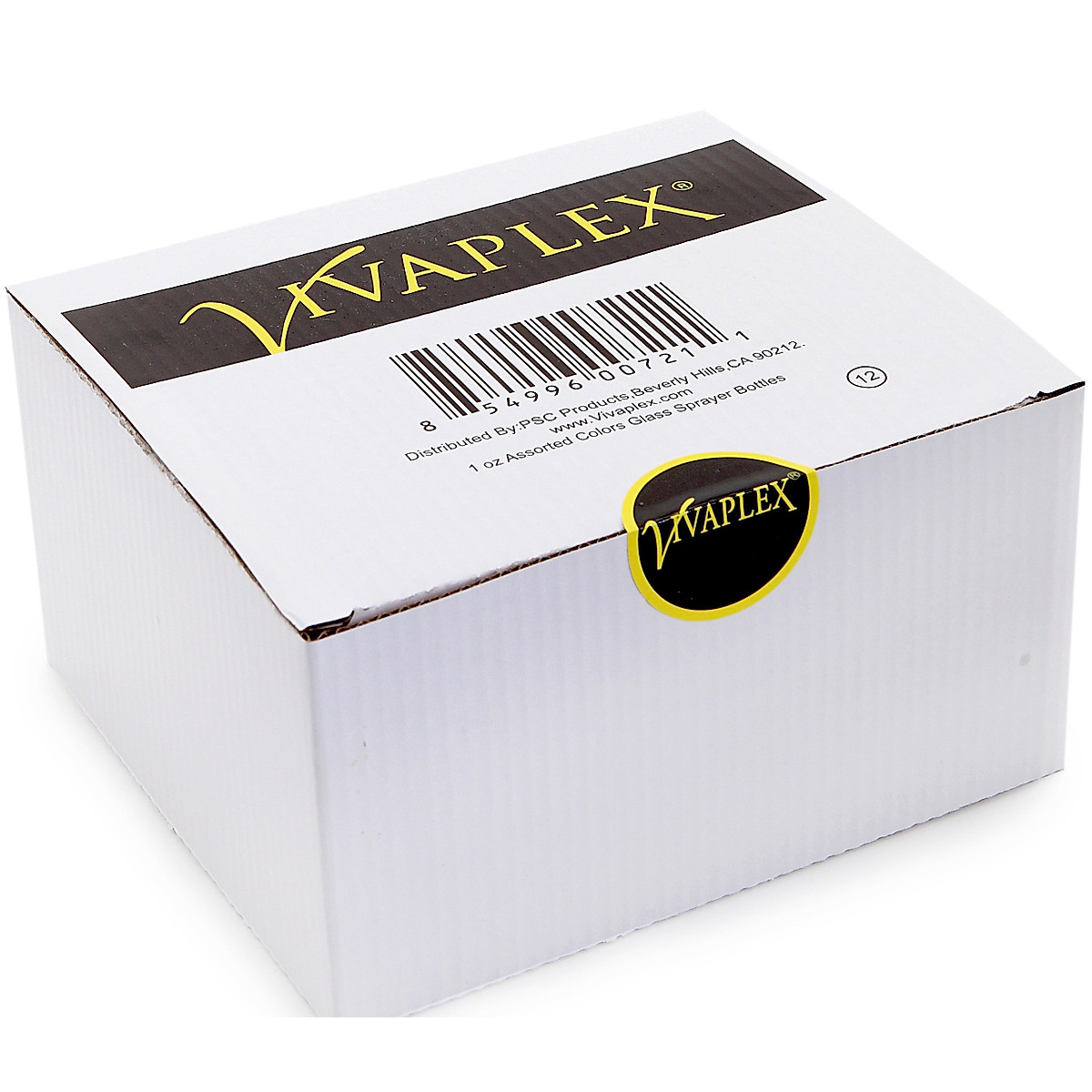 Vivaplex, 12, Assorted Colors, 1 oz Glass Bottles, with Black Fine Mist Sprayers