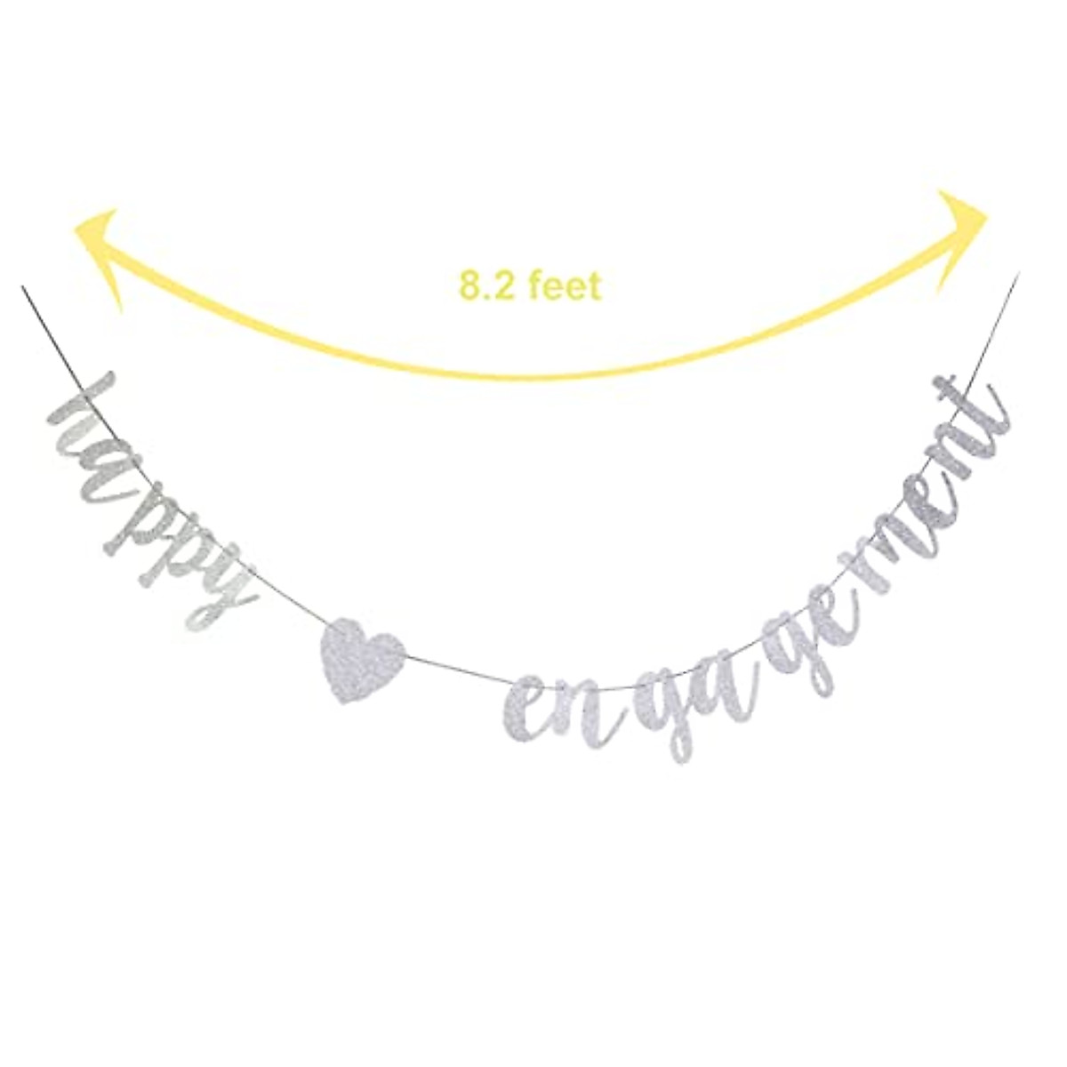 zxyxka Happy Engagement Banner, Candy/Dessert/Food/Ice Cream/Hotdog/Cupcakes/Popcorn/Drinks Table Decorations Sign for Home Party, Wedding/Engagement Party(Silver)