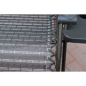 Oversized Zero Gravity Chair with Sunshade and Drink Tray - Black and Tan