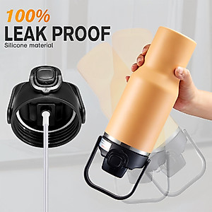 POPOACTI Insulated Tumbler,34 oz Stainless Steel Water Bottle, BPA-Free, Double-Walled Vacuum, Flip Straw for Travel, Keeps Drinks Hot & Cold for 12 Hours,For Travel, Gym & Office (Peach)