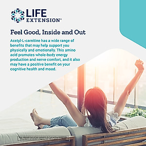 Life Extension Acetyl-L-Carnitine Arginate - Advanced Amino Acid Carnitine Supplement for Memory, Cognition, Cell Energy & Brain Health Support – Gluten-Free, Non-GMO – 90 Capsules