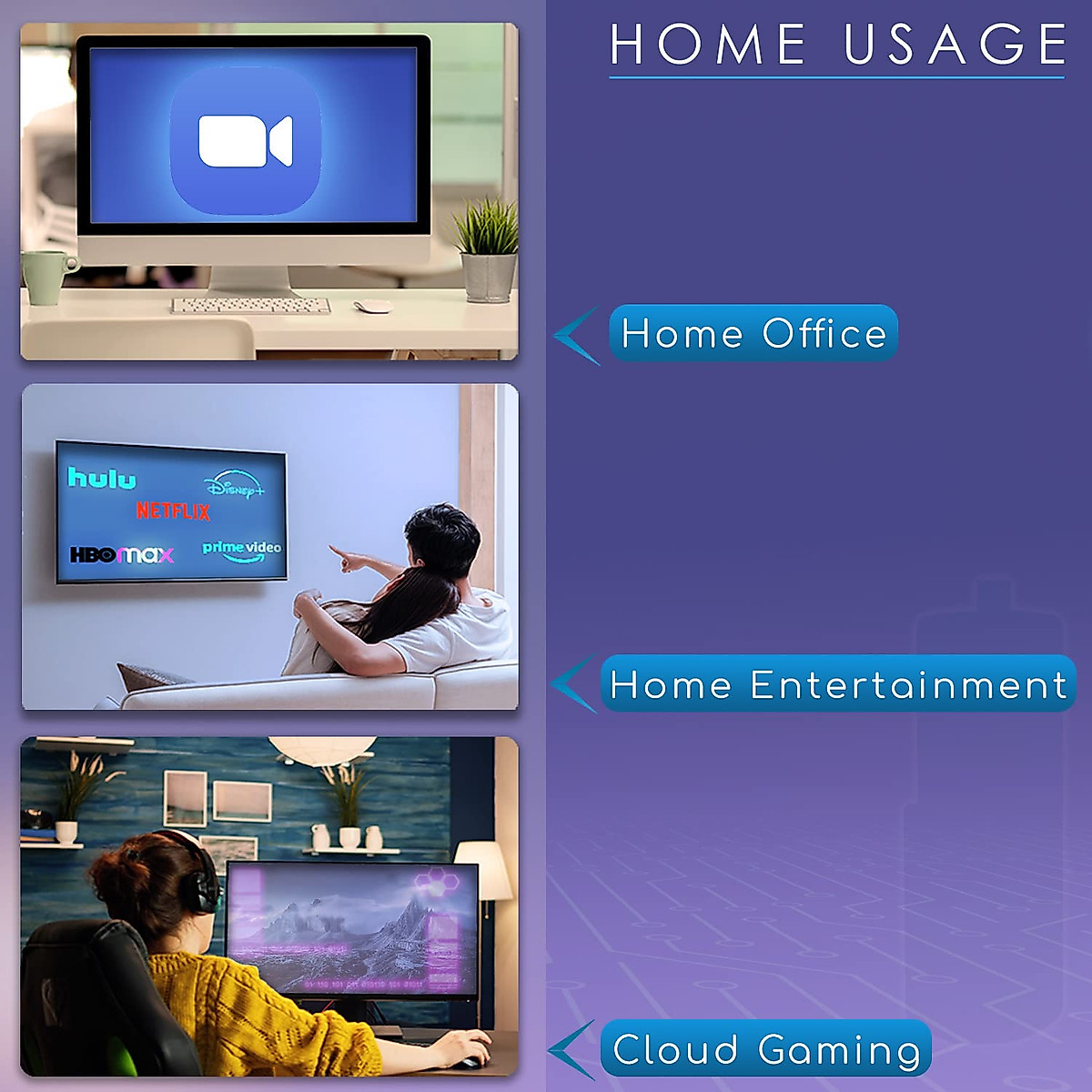 AZULLE Access4 Pro Zoom Mini PC Stick 4GB/64GB with Lynk Remote – Business & Home Video Powerful Portable Computer with Ethernet Port- Gemini Lake J4125 Processor