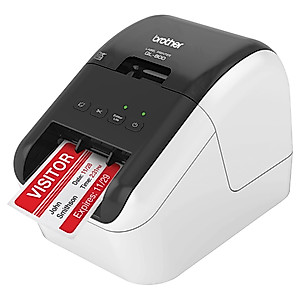 Brother QL-800 High-Speed Professional Label Printer - USB Connectivity, Black and Red Printing, 2.4" Wide, 300 x 300 dpi, 93 Labels Per Minute, Automatic Cutter, Postage and Barcode Printer
