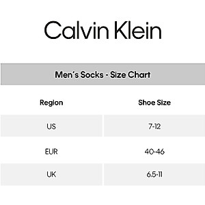 Calvin Klein Men's Socks - No Show Ankle Socks (6 Pack), Size 7-12, BlackCharcoal