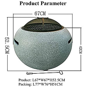 NEWCES Safety Certification Wood Burning Barbecues Grills Garden Fire Pit BBQ Grill Big Fire Bowl Barbeque Grill Charcoal Barbecues Grills for Grilling & Campfire & Cooking