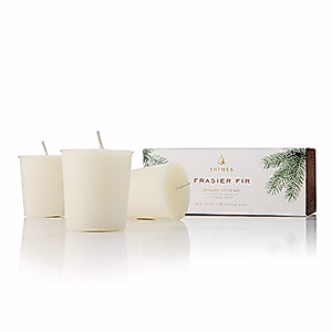 Thymes Votive Candle - Small Scented Candles for Home Fragrance - Frasier Fir - 2 oz (3 Pack)
