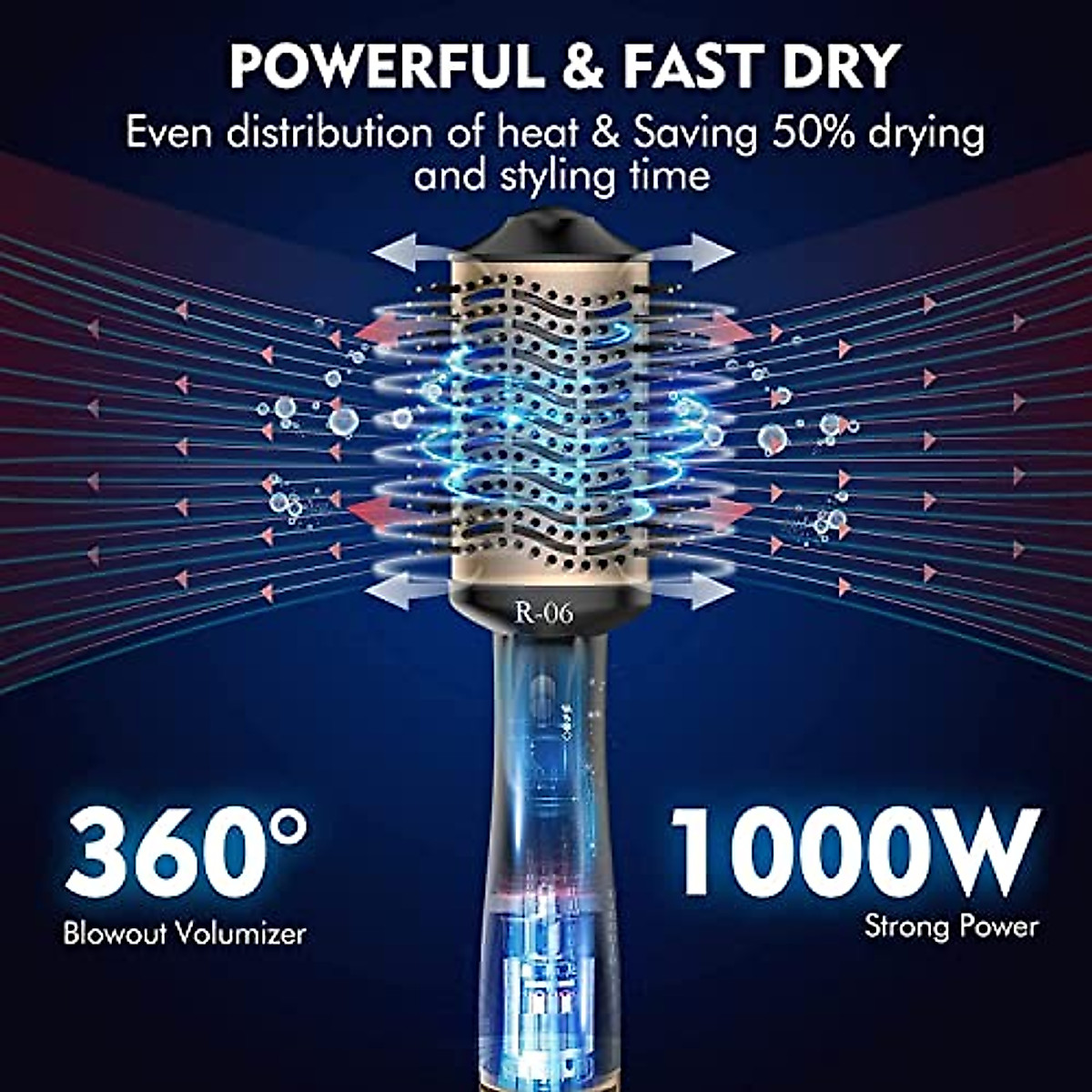 Hair Dryer Brush, Blow Dryer Brush Dryer and Styler Volumize in One, 4 in 1 Brush Blow Dryer Gold, Mothers Day Gifts from Daughter/Son