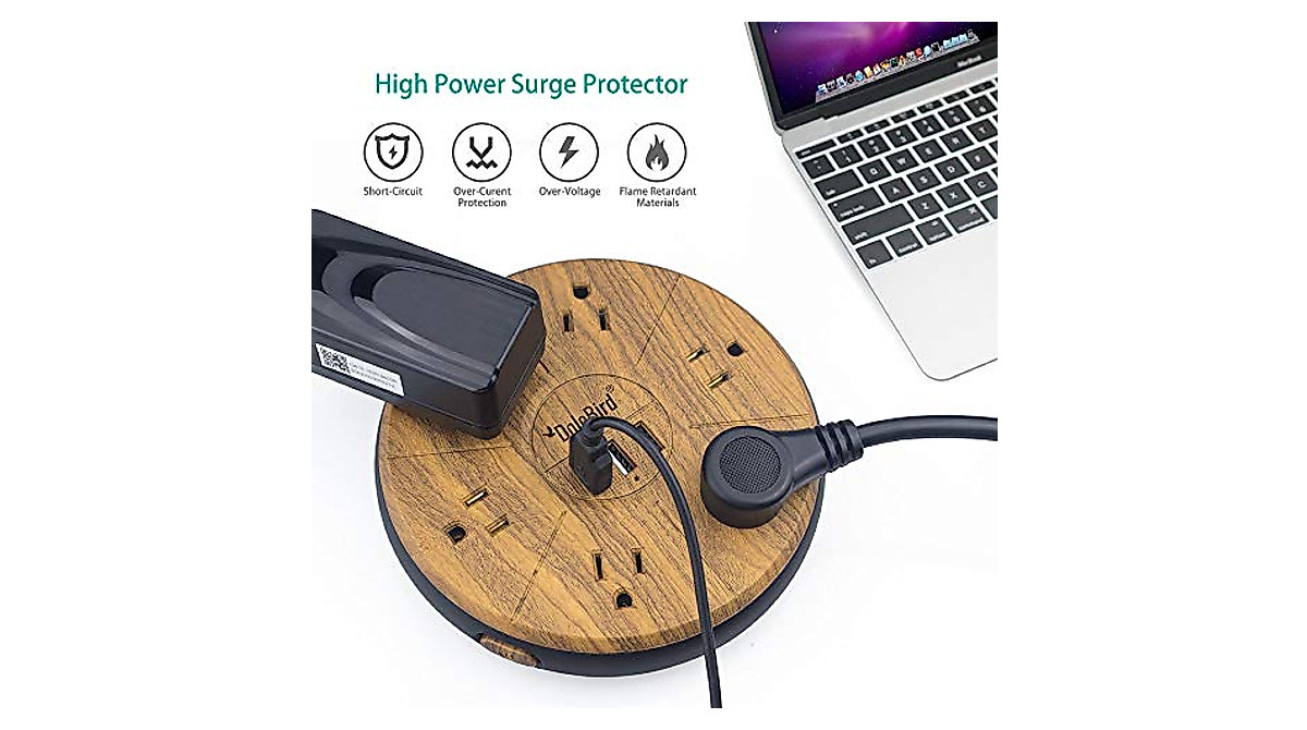 Power Strip Surge Protector with 6 AC Outlets & 3 USB Ports