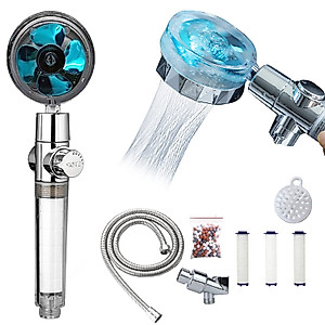 Handheld Shower Head with Hose,LONANEY Turbo Fan Shower, Detachable Shower Head, Vortex Turbocharged Shower Head, Hydro Jet Shower Head Kit for Low Water Pressure