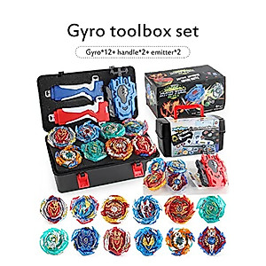 Bey Battling Top Burst Launcher Grip Toy Blade Set Game Storage Box 12 Top Burst Gyros 2 Launchers Great Birthday Gift for Boys Children Kids