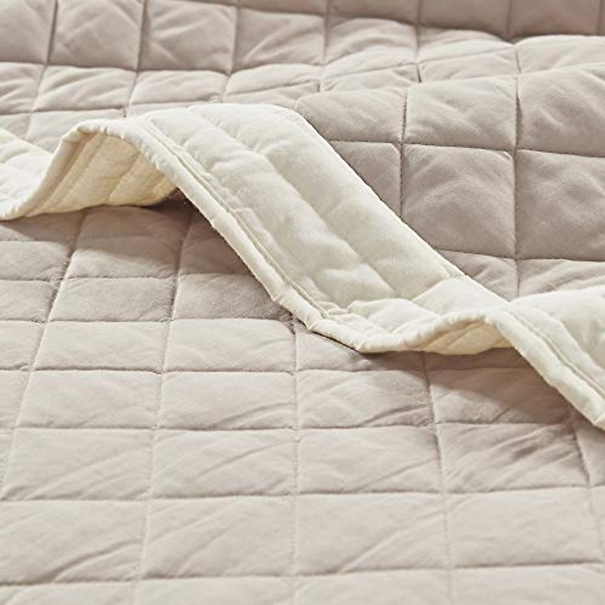 Madison Park 100% Cotton Daybed Cover Set - Trendy Design, All Season Luxury Bedding with Bedskirt, Matching Shams, Decorative Pillow, Diamond Quilted, Khaki 75"x39" 6 Piece