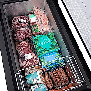 Newair Chest Freezer - 6.7 Cubic Feet Reach In Freezer Chest - Quiet Freezer with Digital Temperature Control, Open Door Alarm, and Fast Freeze Mode - Black