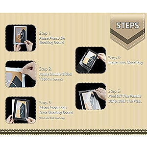 Golden State Art, Pack of 100, Acid-Free 8 3/8x 10 1/8 inches Crystal Clear Sleeves Storage Bags for 8x10 Photo Framing Mats Mattes