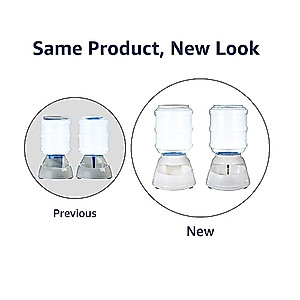 Amazon Basics Automatic Dog Cat Water Dispenser Gravity Feeder Set, Small, 6-Pound Food Capacity, 1-Gallon, Gray