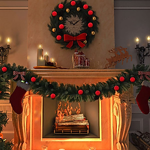 20 Pieces Yarn Pom Poms Christmas Yarn Pom Poms Pom Pom Balls for DIY Handmade Crafts Home Christmas Thanksgiving Party Holiday Hanging Decorations (Red,1.5 Inch)