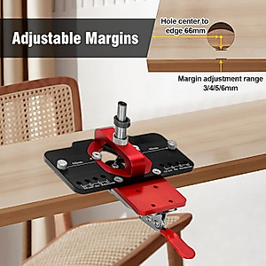 Metal Concealed Hinge Jig with Woodworking Tools,35mm Concealed Door Hinge Jig,Cabinet Hinge Jig for Door Cabinets Hinges Mounting