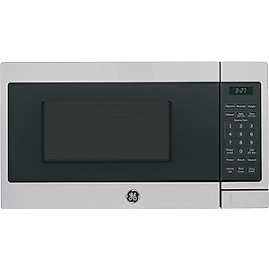GE GCHK07N1WSS Microwave Oven, 700-watt 6 Auto Cooking Settings, Kitchen Essentials for The Countertop, Dorm Room or Apartment, Child-Lock Technology 0.7 Cu. Ft, Stainless Steel