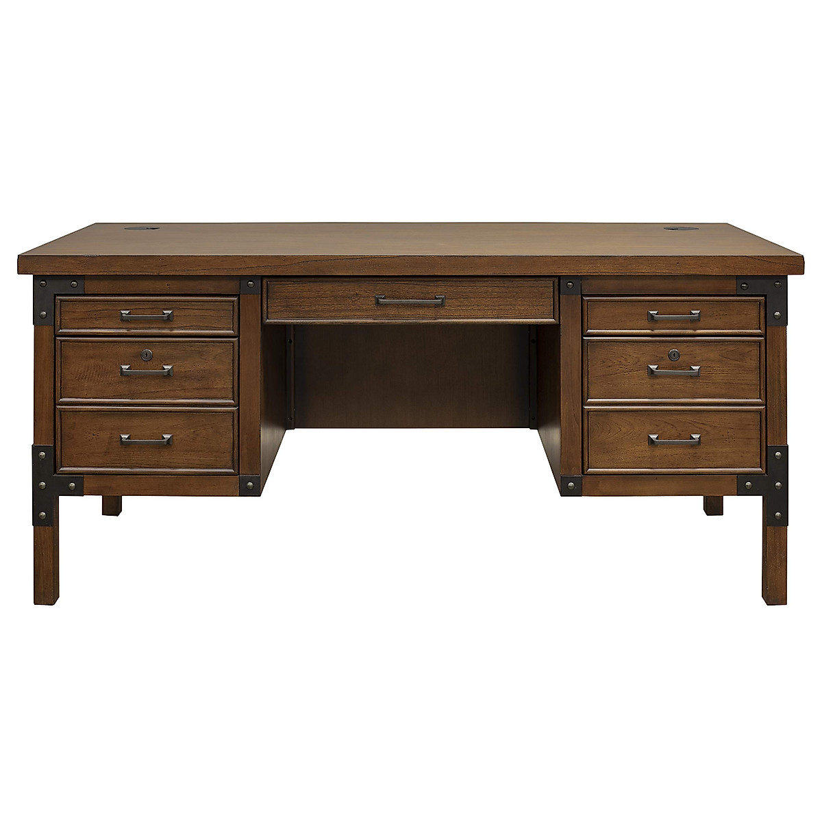 Martin Furniture HALF PEDESTAL DESK, Brown