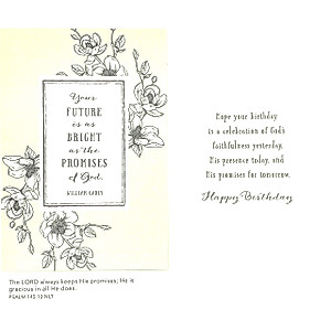 DaySpring - Black & White Birthday Botanicals - 4 Design Assortment with Scripture - 12 Boxed Cards & Envelopes (J0384)