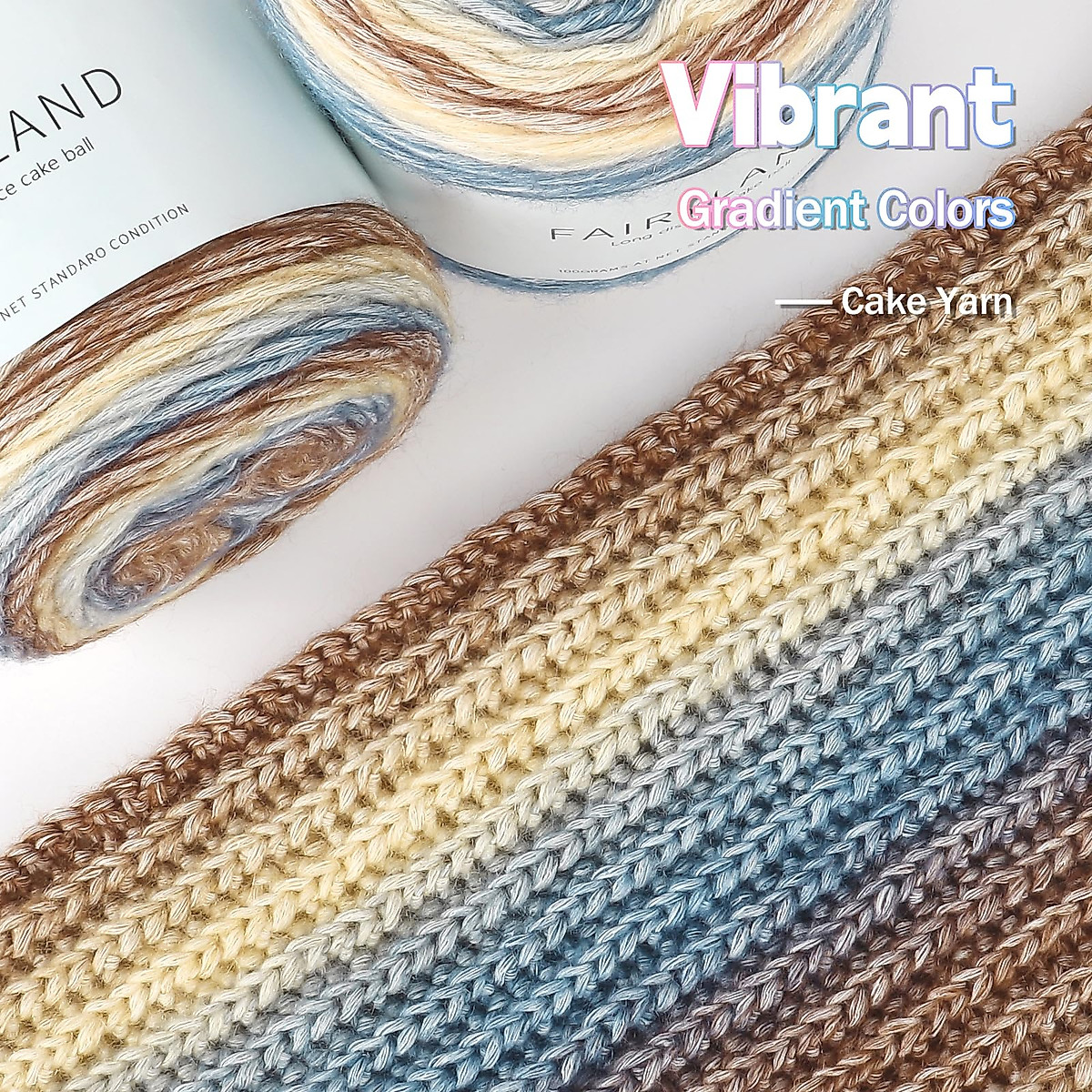 Katech Ombré Flower Yarn for Crocheting Knitting-Gradient Cake Yarn-4x100g 60% Cotton 30% Acrylic 10% Wool-Perfect for Scarves, Shawls, Blankets, and Garments That Stand Out with Style(A)