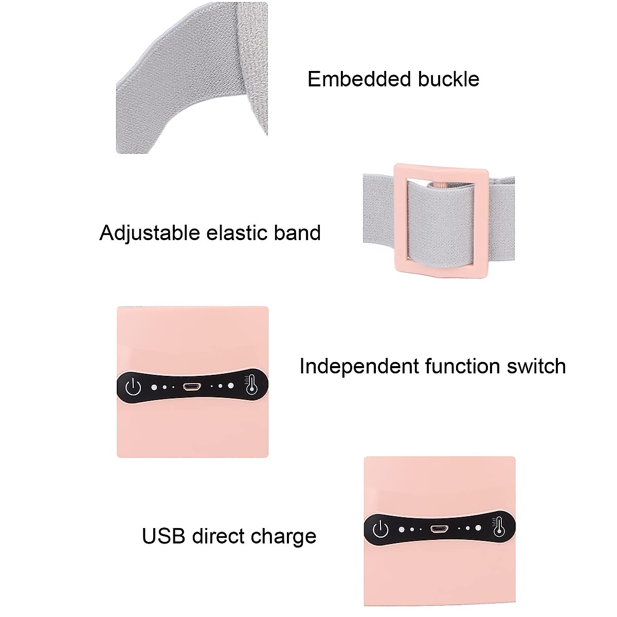 3 Gears Electric Menstrual Heating Pad, Adjustable Cramp Heating Belt Waist Support Heating Belt for Period Pain Relief Cramps Belly Lumbar()