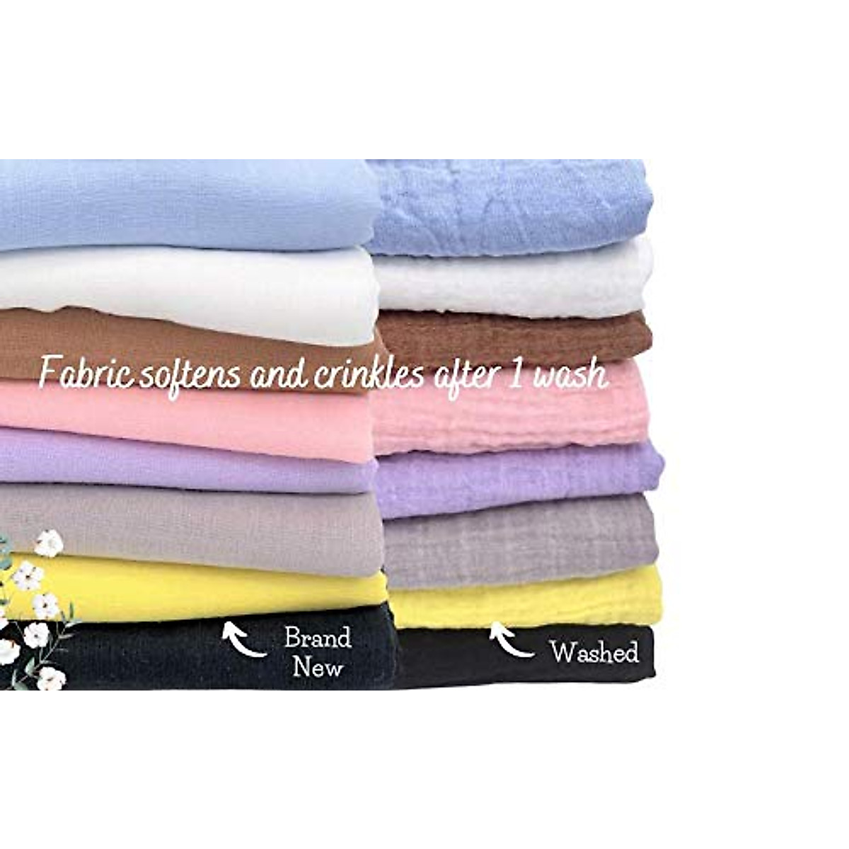 Cute New York Premium Cotton Muslin Swaddle Blankets for New Born Boys Girls (White)