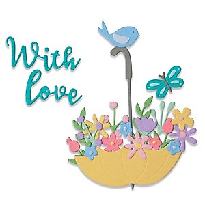 Sizzix Thinlits Die Set 11PK Flowers in Umbrella by Olivia Rose, 665180, Multicolor