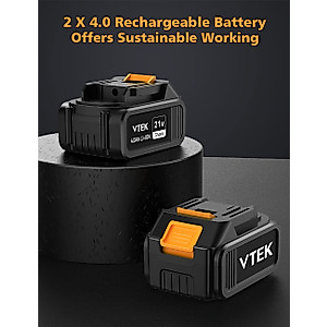 VTEK Brushless Impact Wrench 1/2 Inch Cordless Impact Wrench,Max Torque 700N.m Impact Gun 515 ft-lbs for Car Tiers