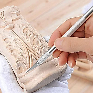 DIYSELF 125 Pcs Exacto Knife Craft Knife, Exacto Knife Set with 110 Pcs Exacto Blades and 10 Pcs Utility Blades, Precision Knife for Cutting, Scrapbooking, Stencil, Fondant, Leather, Hobby Knife