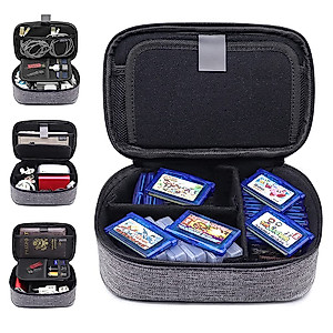 sisma 64 Games Case for Nintendo 3DS DS Game Cards (Black) + Nintendo Gameboy Games Organizer (Grey)